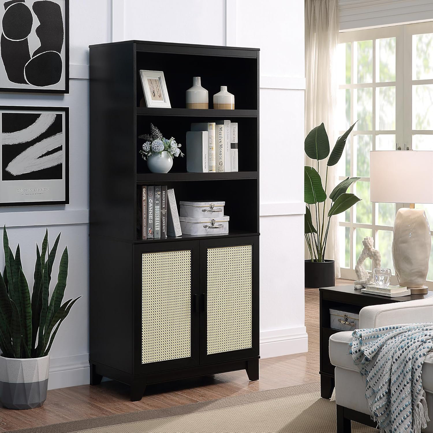 Bay Isle Home™ Bookcase With Adjustable Open Shelves, Soft Close Doors ...