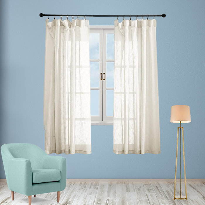 Gracie Oaks Markeya Linen Semi-Sheer Sliding Panel Pair & Reviews | Wayfair