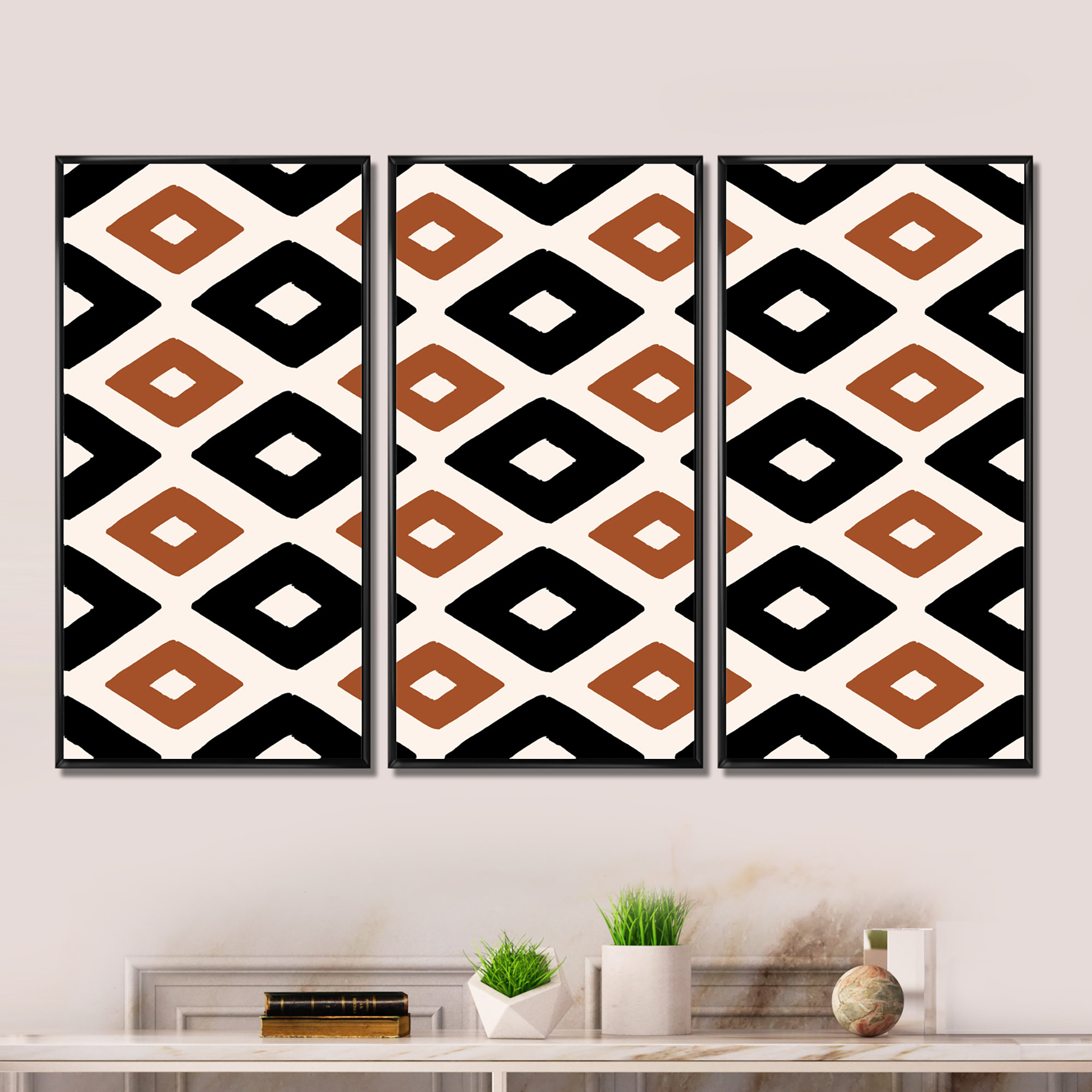 George Oliver Geometric Diamonds in Retro Colors - 3 Piece Floater ...