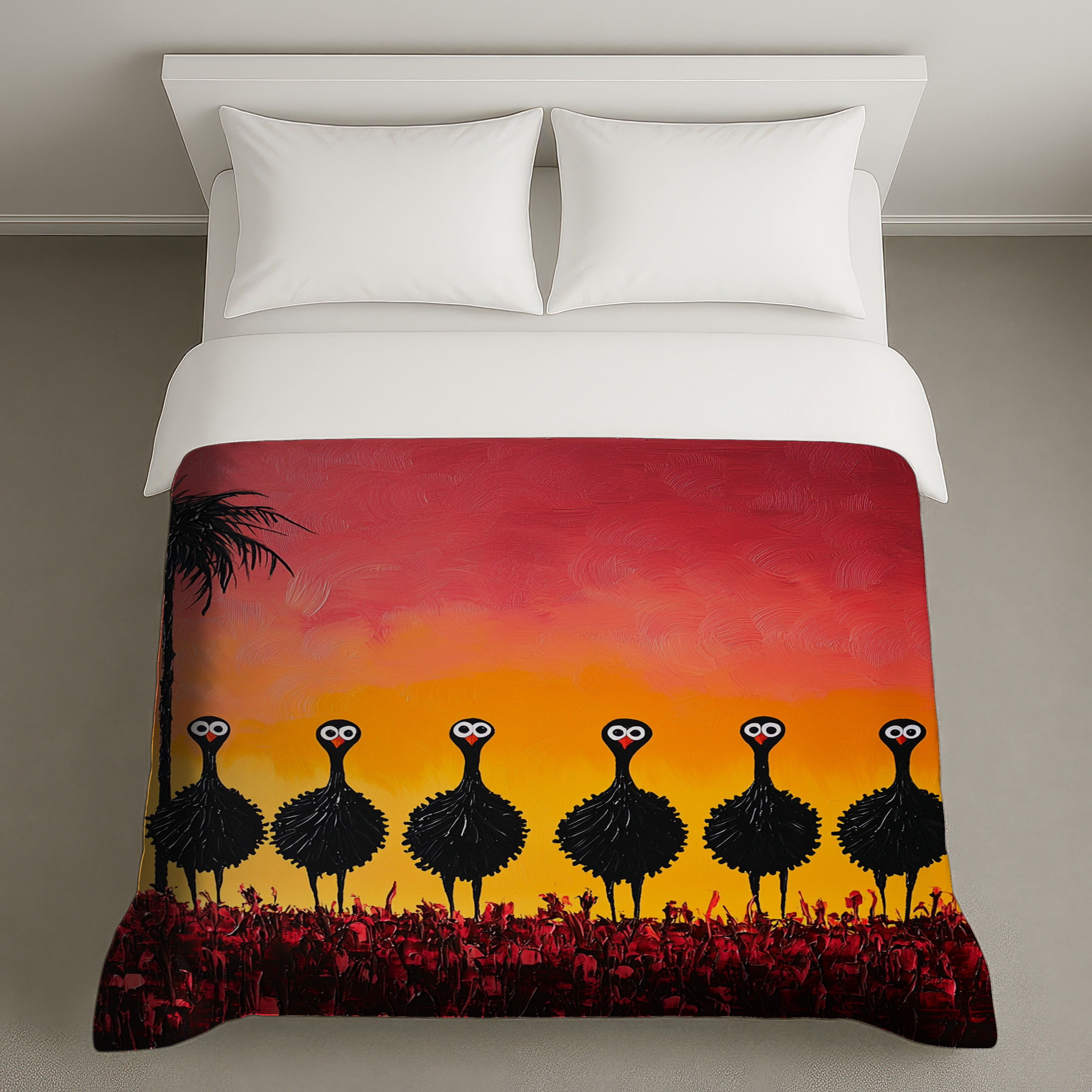 VisionDecor Emu Bedding Animal Duvet Cover Bohemian Boho | Wayfair