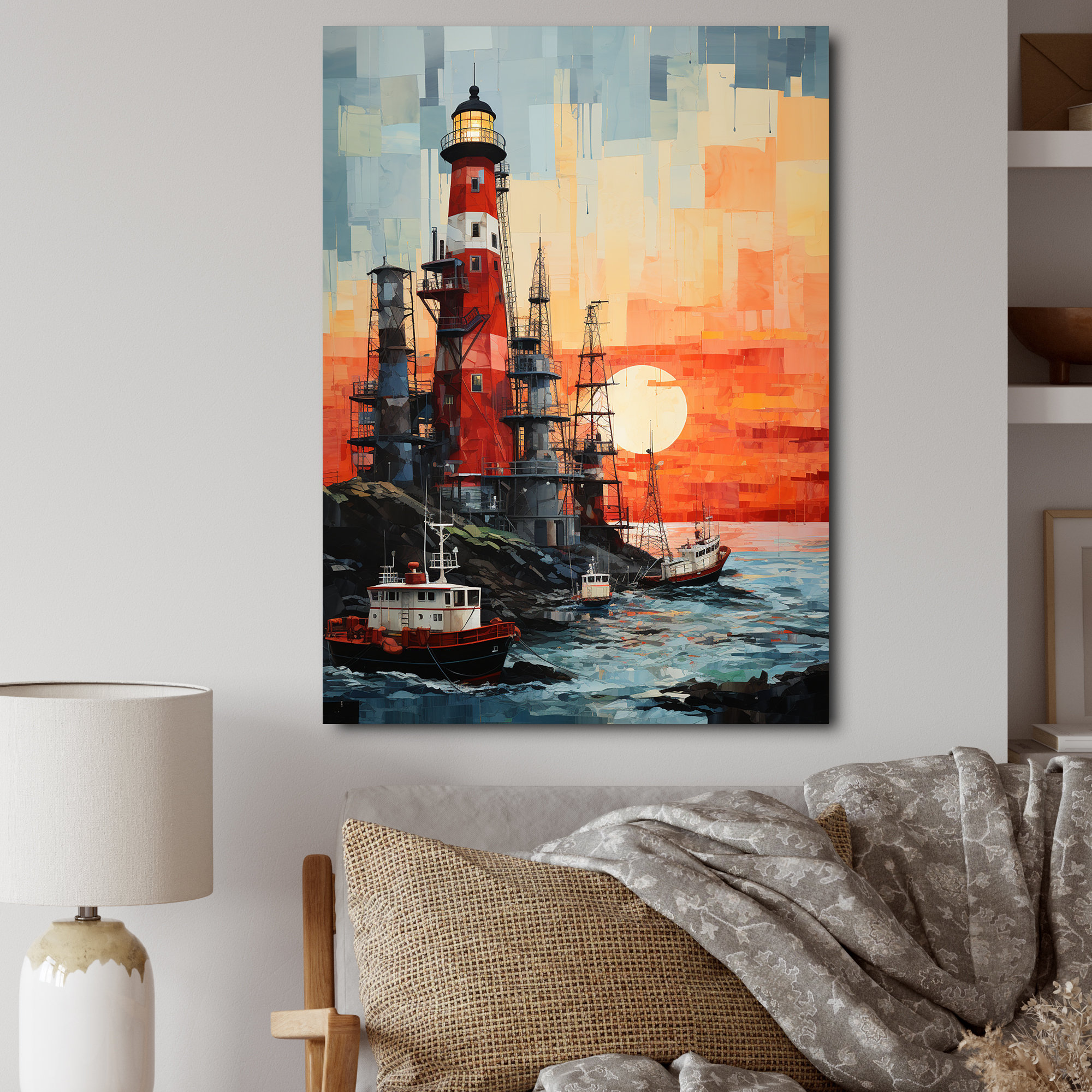 Longshore Tides Elisamarie Red Oil Rigs Resilient Rig I Framed On ...