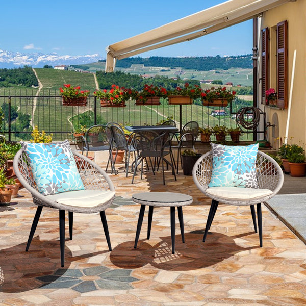 George Oliver Jamillette 2 - Person Seating Group with Cushions ...