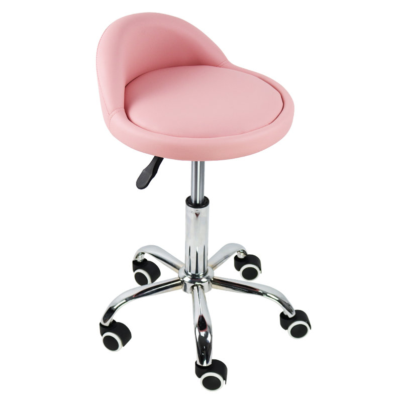 Inbox Zero Backed Adjustable Height Ergonomic Lab Stool with Wheels ...