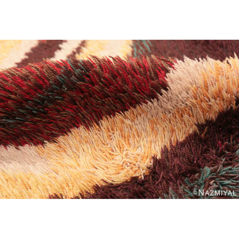 Nazmiyal Collection Vintage Round Swedish Shag Rya Rug | Wayfair