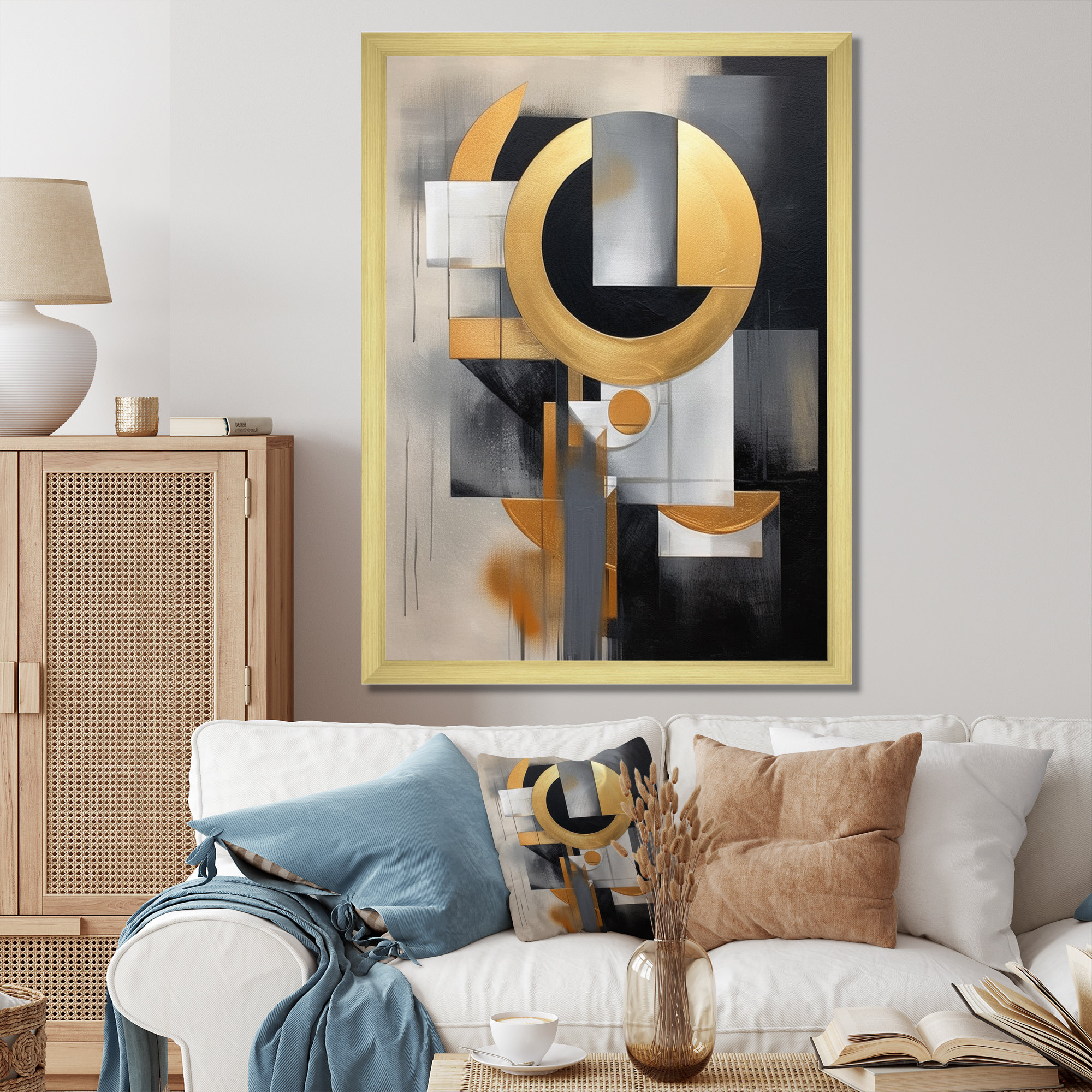 Ivy Bronx Gold Black Shapes In Harmony - Wayfair Canada