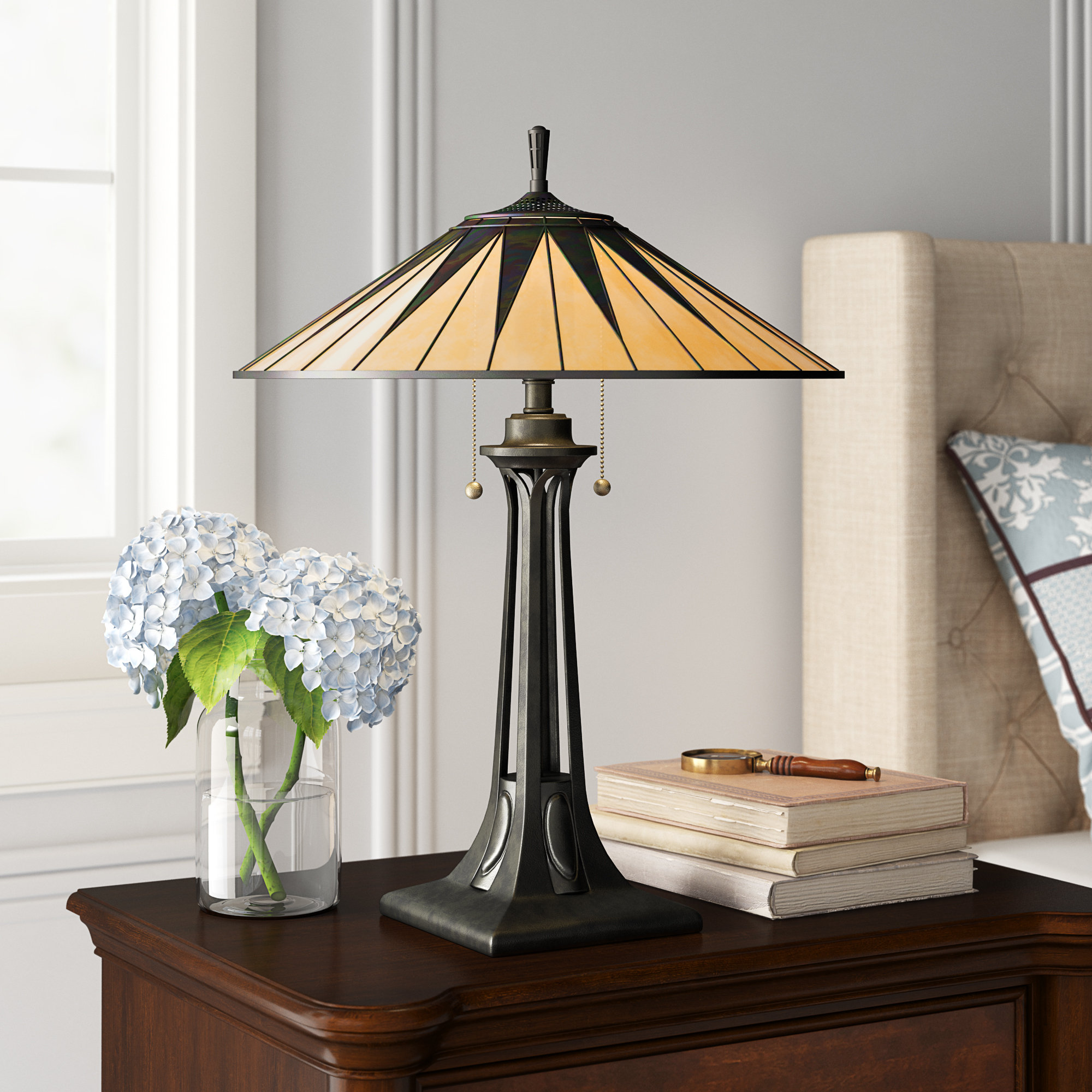 Loon Peak® Finchamp Tiffany 25" Table Lamp & Reviews | Wayfair