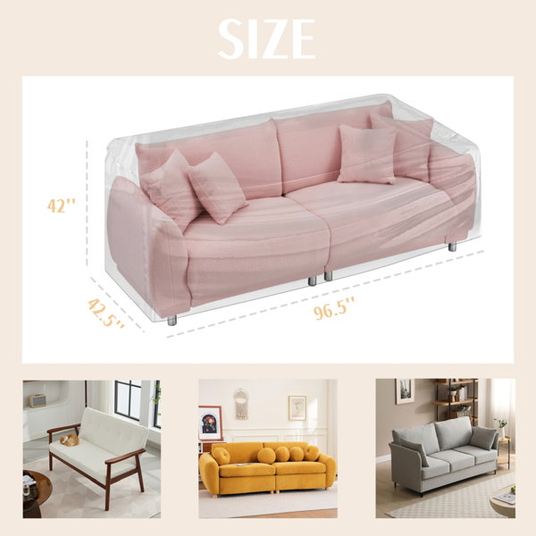 Rebrilliant Clear Thick Plastic Couch Cover for Moving & Storaging ...
