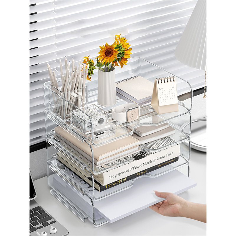 Everly Quinn Roann Plastic Stackable File Organizer | Wayfair