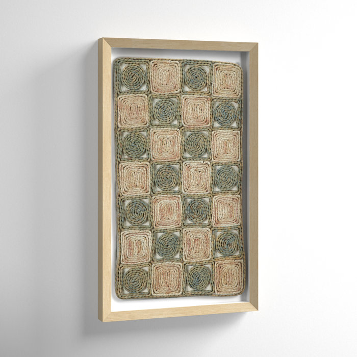 Joss & Main Rectangular Shadow Box with Checkerboard Rope Abstract Wall ...