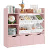 Latitude Run® Bookcase with toys Organizer, 3 Removable Drawers ...