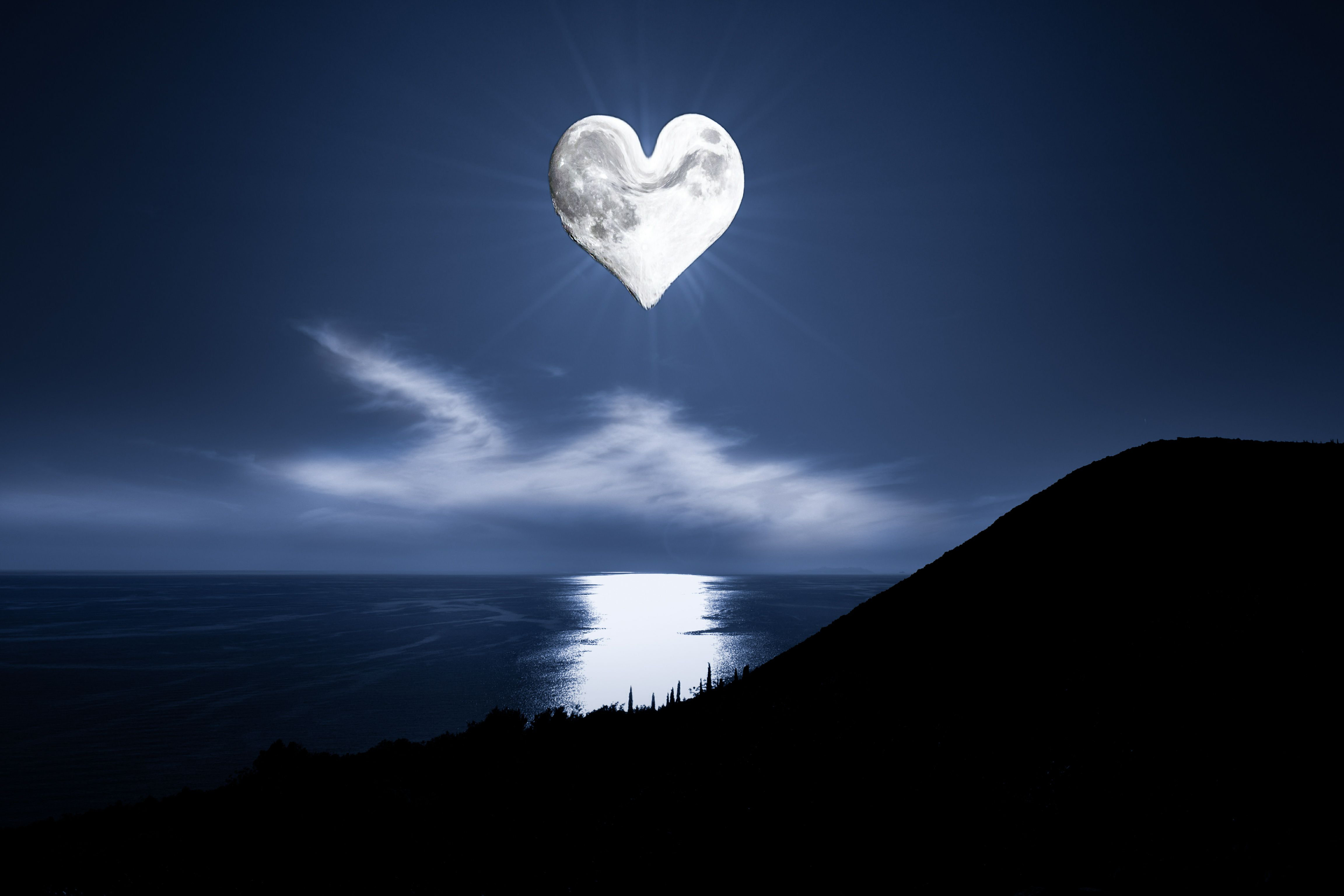 Millwood Pines Alauni Heart Shaped Moon by - Wrapped Canvas Graphic Art ...