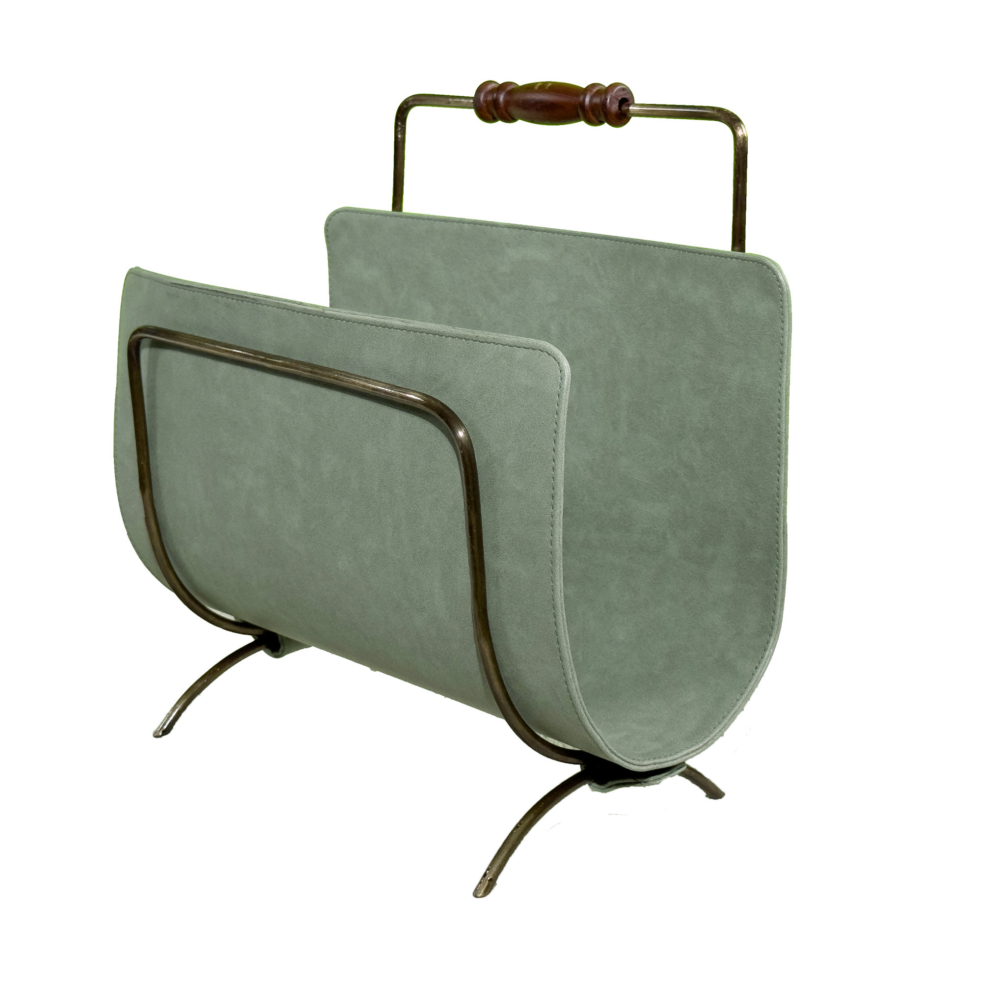 Rikan Vintage Moss Green Magazine Rack | Perigold