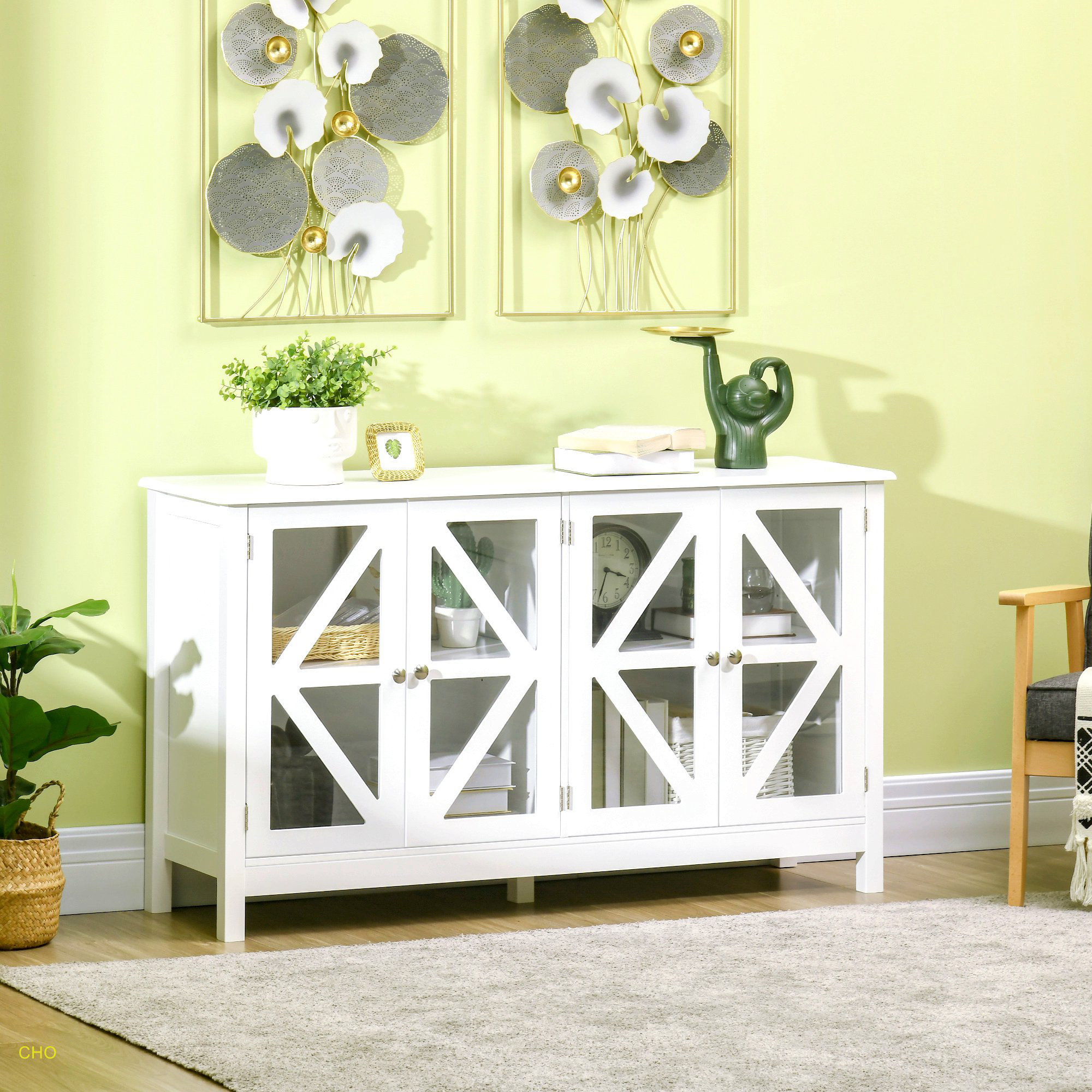 Lark Manor™ Sideboard, Buffet Cabinet With Tempered Glass Doors And ...