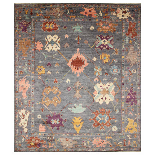 Bokara Rug Co., Inc. One-of-a-Kind 8'2" X 9'6" Area Rug in Gray/Orange ...