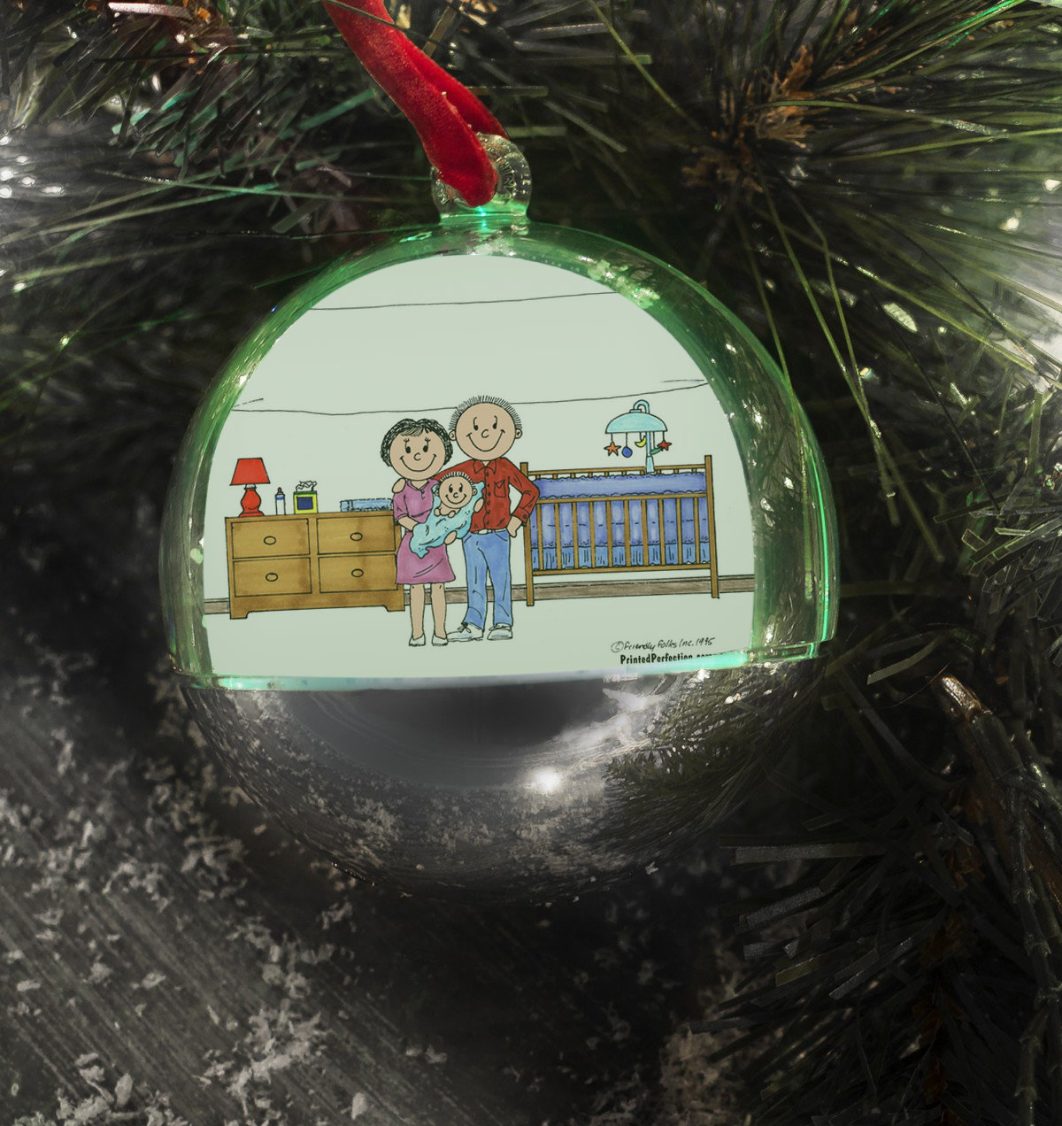 Printed Perfection Personalized Friendly Folks New Baby Boy Lighted ...