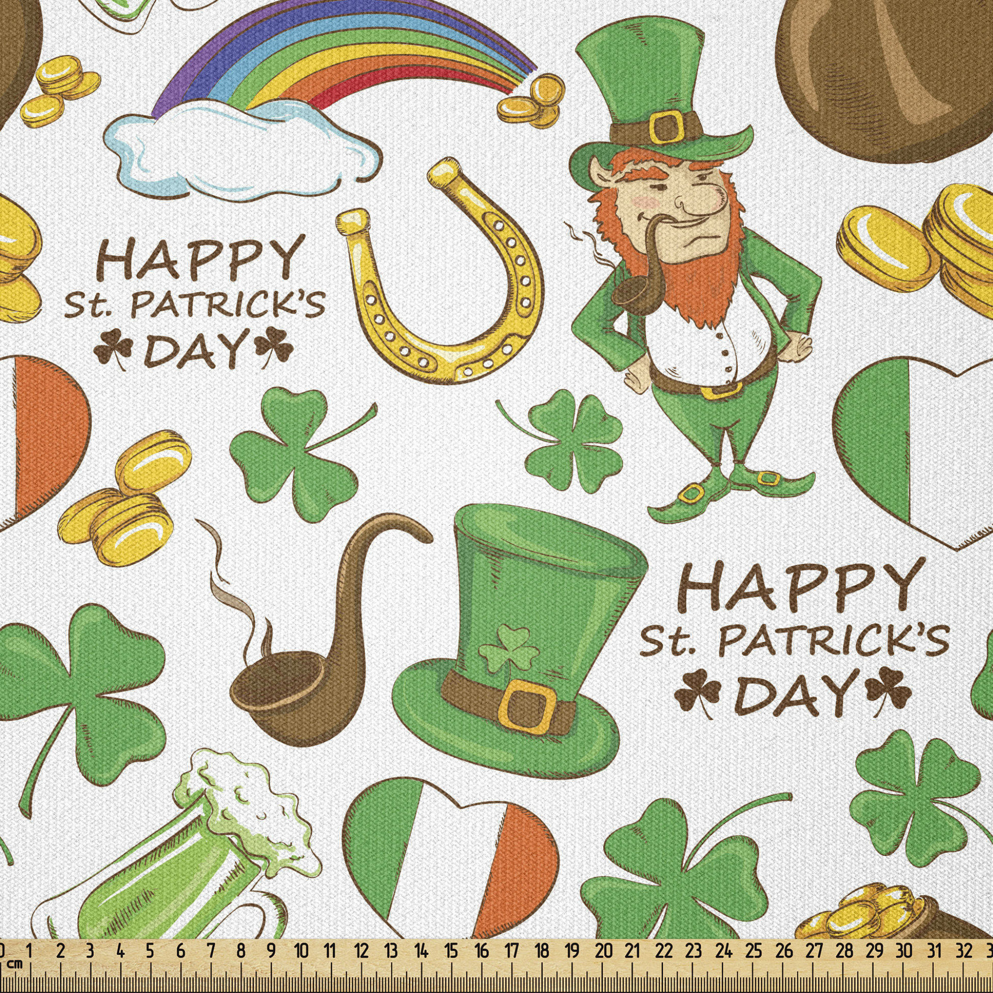 East Urban Home Tissu de la Saint-Patrick par The Yard, motif de fête ...