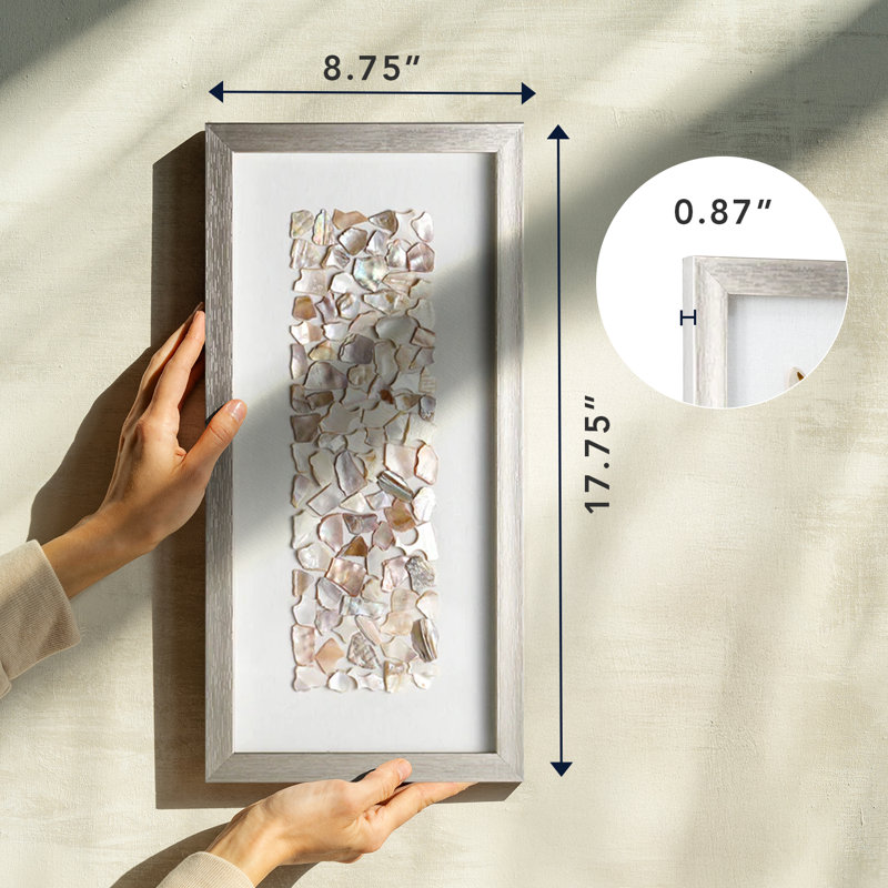 Rosecliff Heights Natural Seashell Mosaic 2-Piece Framed Wall Decor Set ...