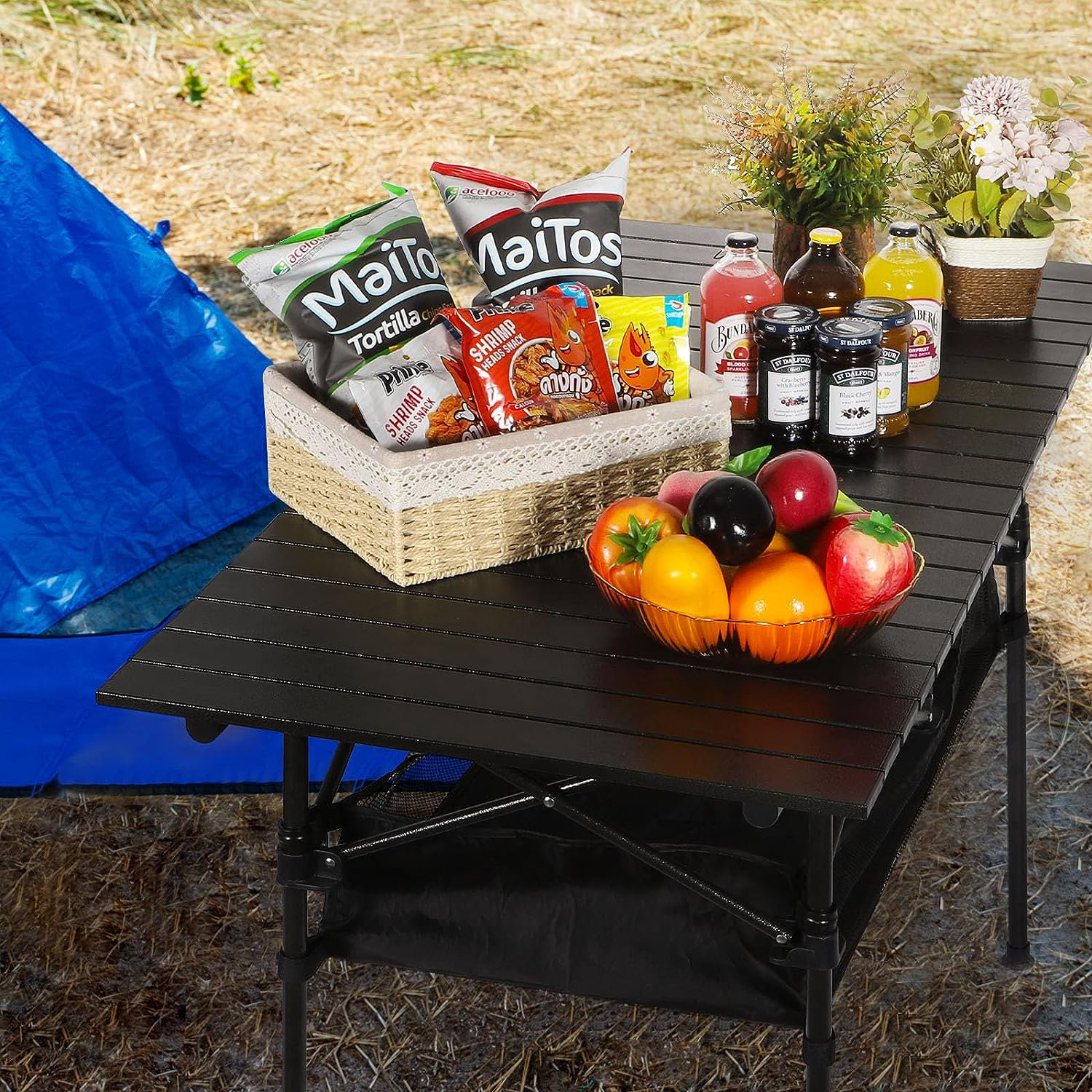Arlmont & Co. Olessya Folding Steel Camping Table | Wayfair