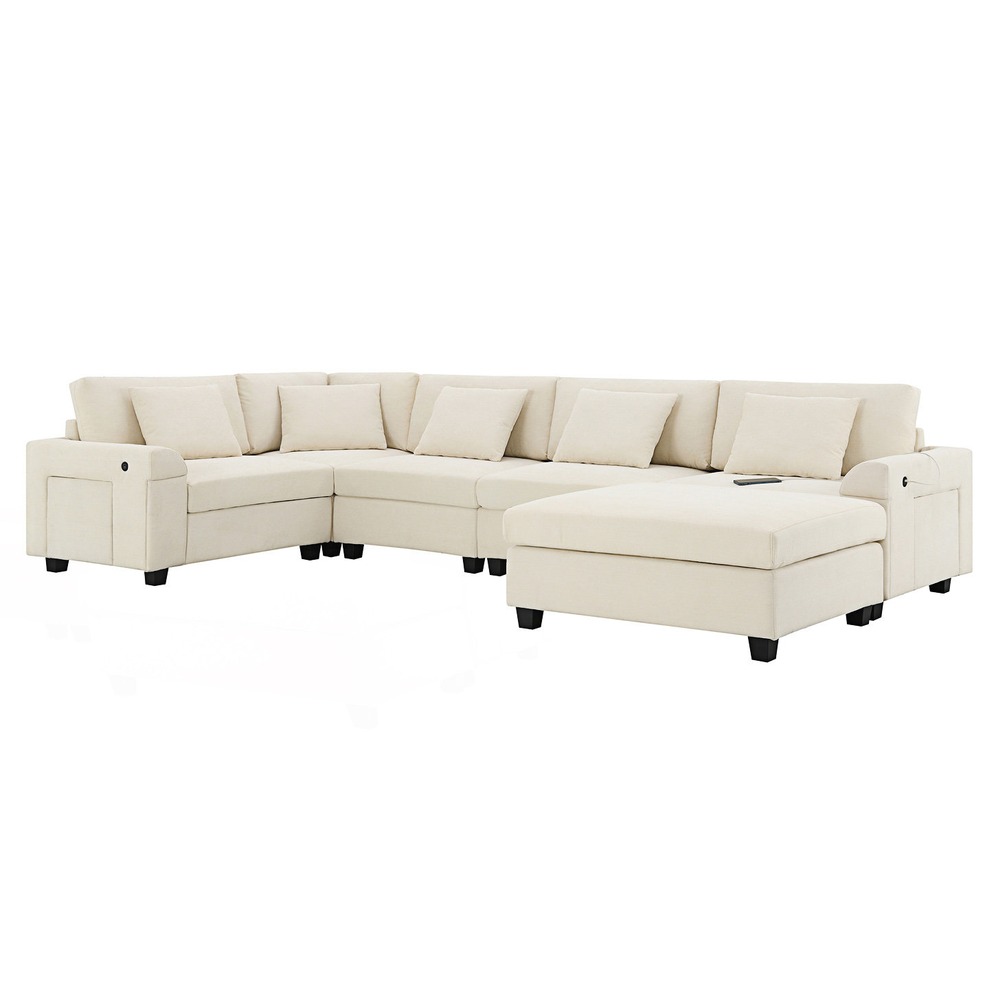 Latitude Run® Caelora 6 - Piece Upholstered Sectional With Hidden ...