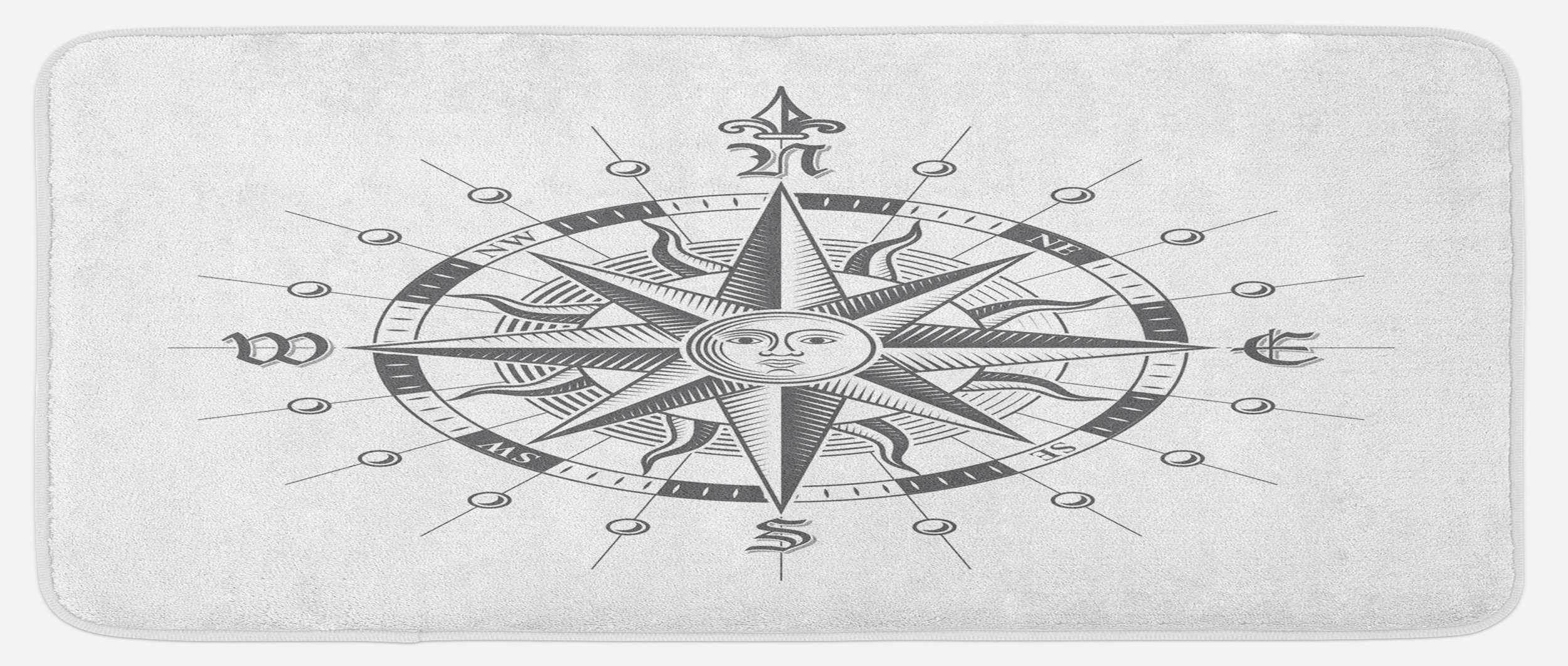 East Urban Home Hand Drawn Compass With The Face Of The Sun On ...