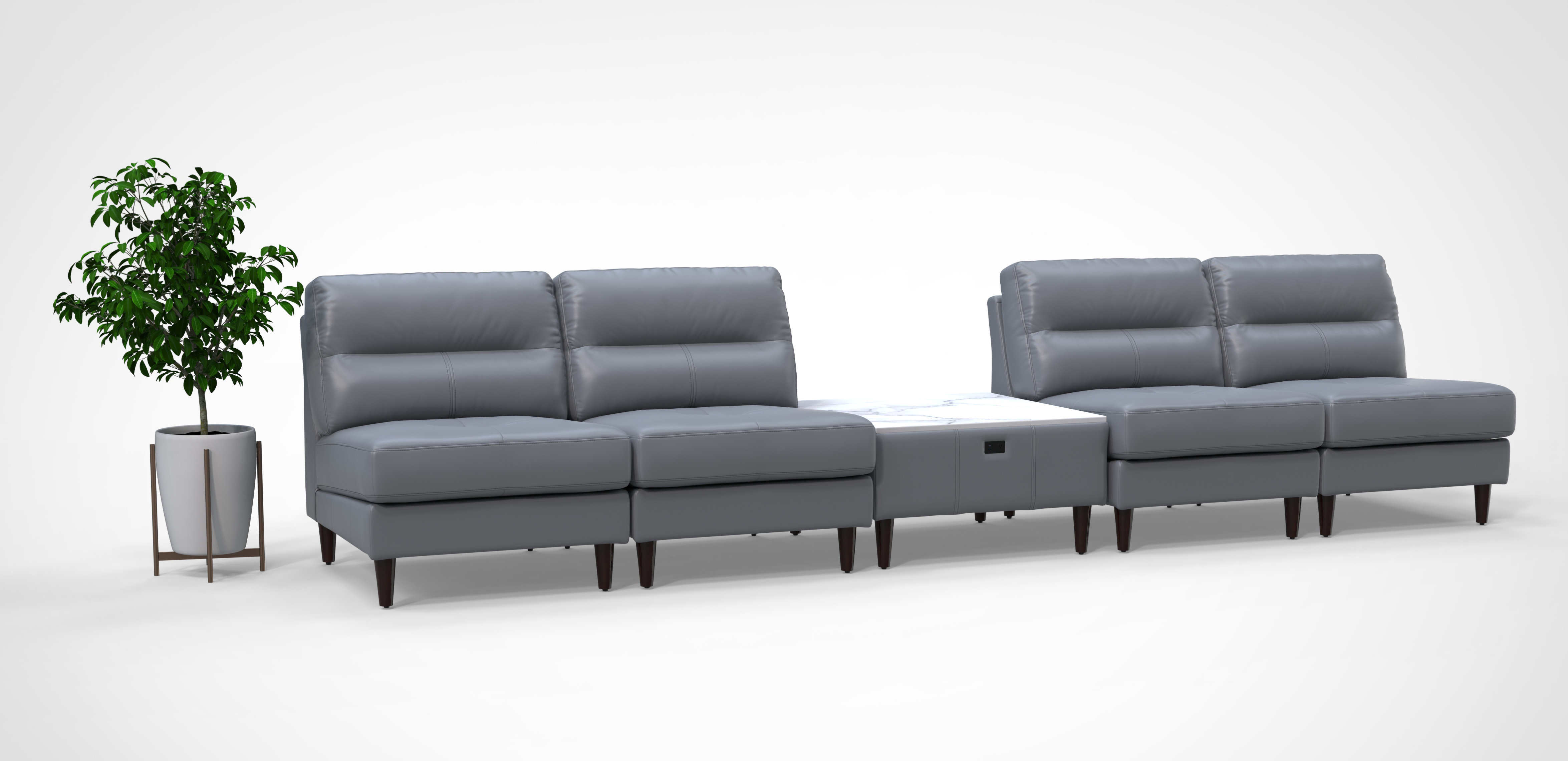 Reunion 4 Person Waiting Room Reception Chairs with Charging Tables Set ...