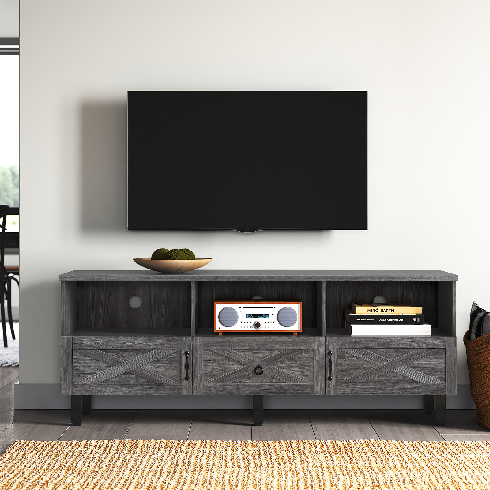 Laurel Foundry Modern Farmhouse® Joel Farm House TV Stand with 2 ...