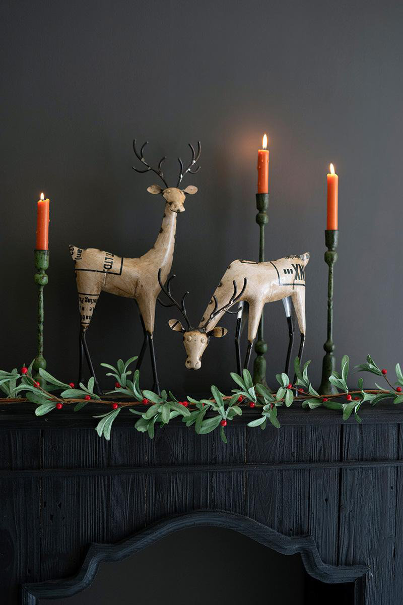 The Holiday Aisle® SET OF TWO RECYCLED IRON REINDEER - WHITE | Wayfair