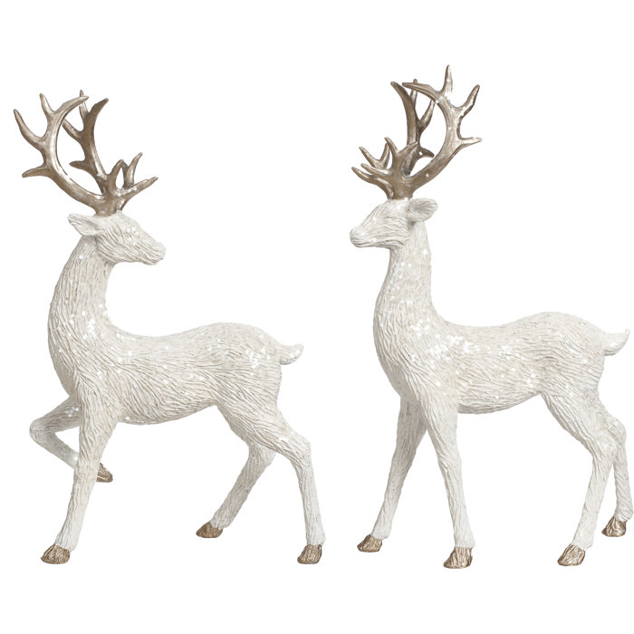 Mark Roberts Spring 2 Piece Elegant Sparkling Deer Figurine Set | Perigold