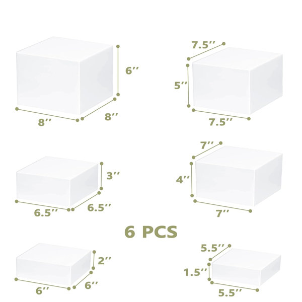 MODVAT 6Pcs Acrylic Square Cube Display Base Buffet Risers | Wayfair