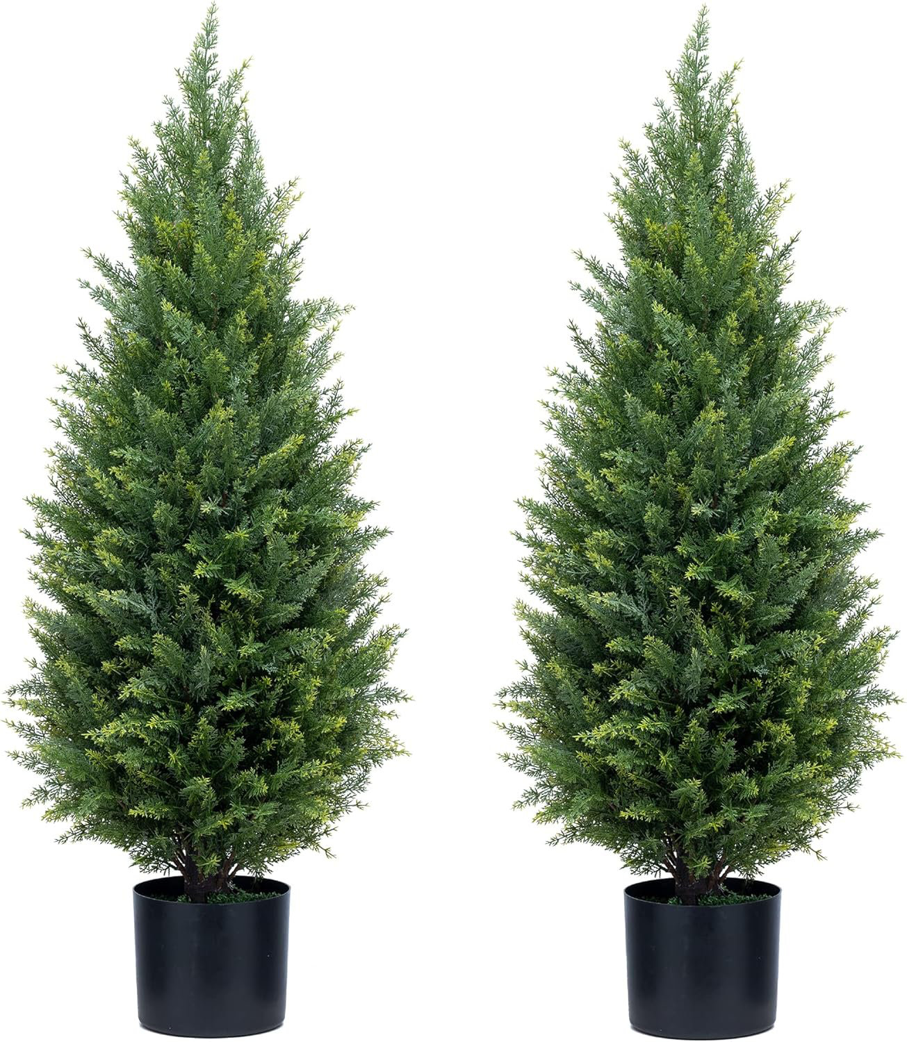 The Holiday Aisle® wo 3ft Artificial Topiary Trees UV Resistant Bushes ...