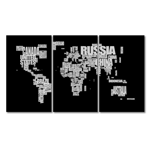 East Urban Home 3 Piece Stretched On Wooden Frame Print on Canvas ...