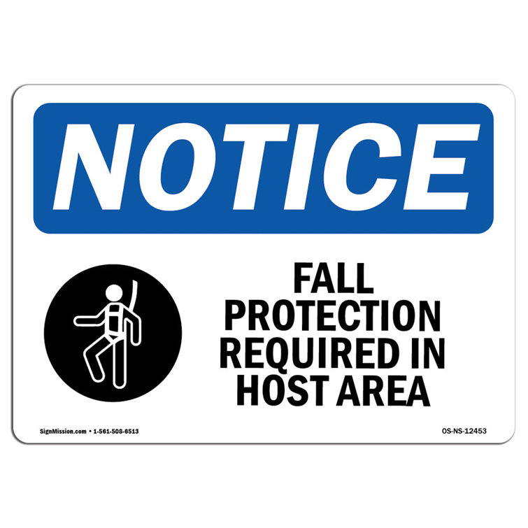 SignMission Fall Protection Required in Hoist Area Sign | Wayfair