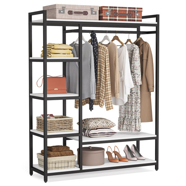 17 Stories Krina 47'' Manufactured Wood Clothing Rack & Reviews | Wayfair