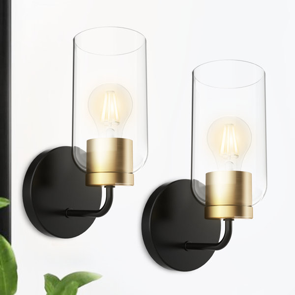 Ebern Designs Modern Bathroom Sconces Wall Lighting Fixture With Clear ...