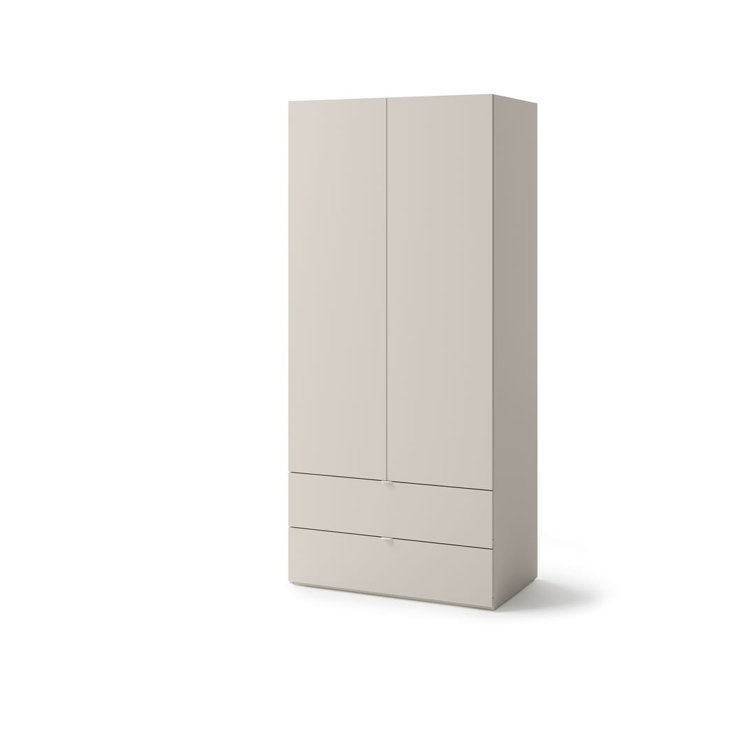 17 Stories Compact Cashmere Hinged Wardrobe 90cm - Modern Design with 2 ...
