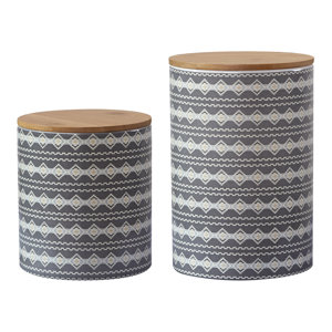 Paseo Road by HiEnd Accents 2-Pc Large Aztec Design Canister Set | Wayfair