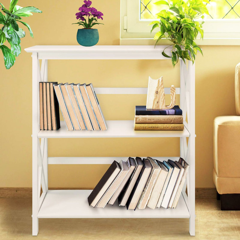 Ebern Designs Solid Wood Etagere Bookcase & Reviews | Wayfair