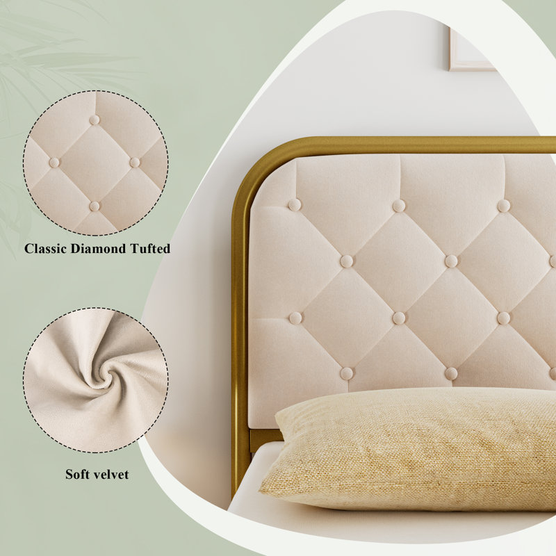 Halence Upholstered Metal Panel Bed & Reviews | Wayfair