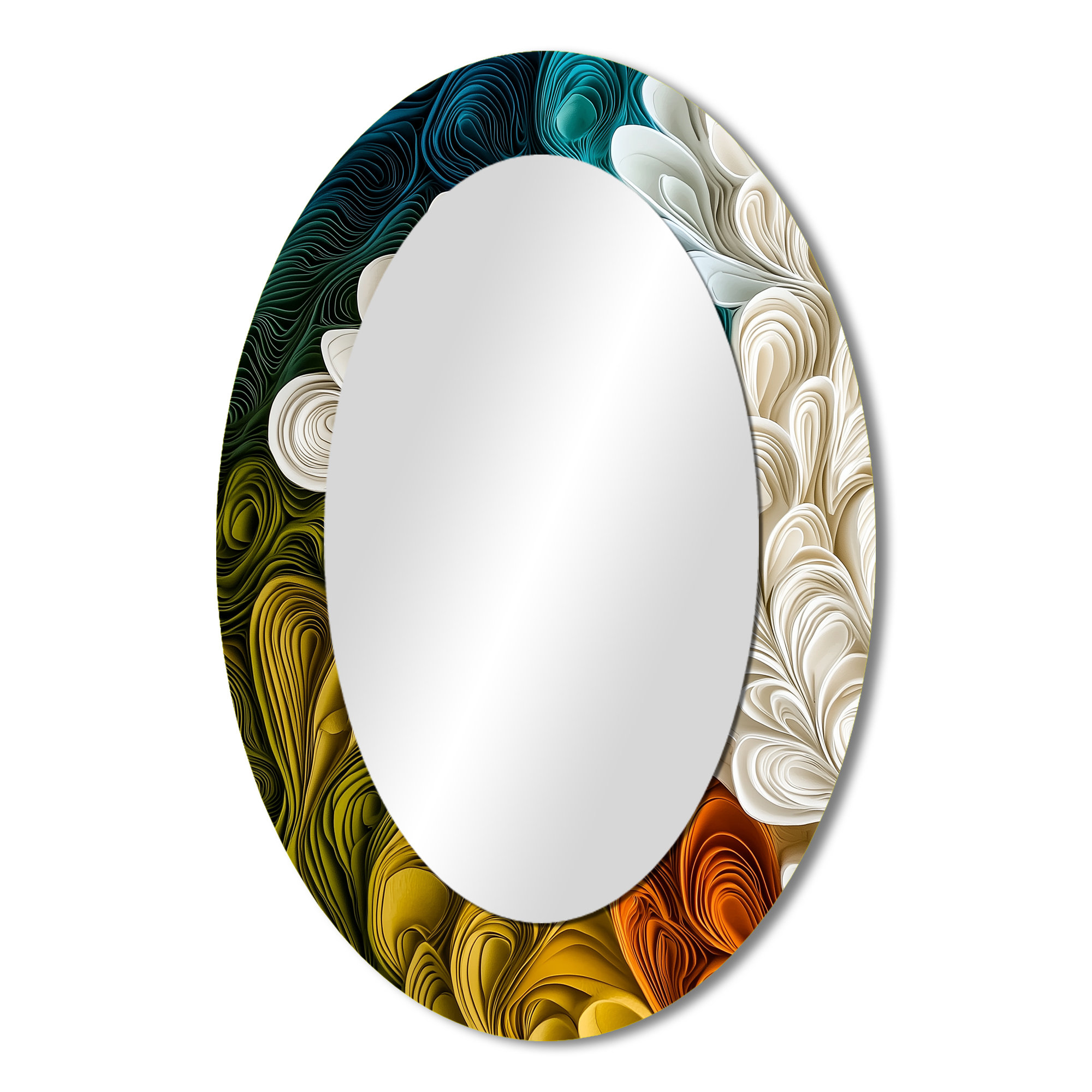 Ivy Bronx Biomorphism Earth Rhythm In Chaos III - White Modern Oval ...