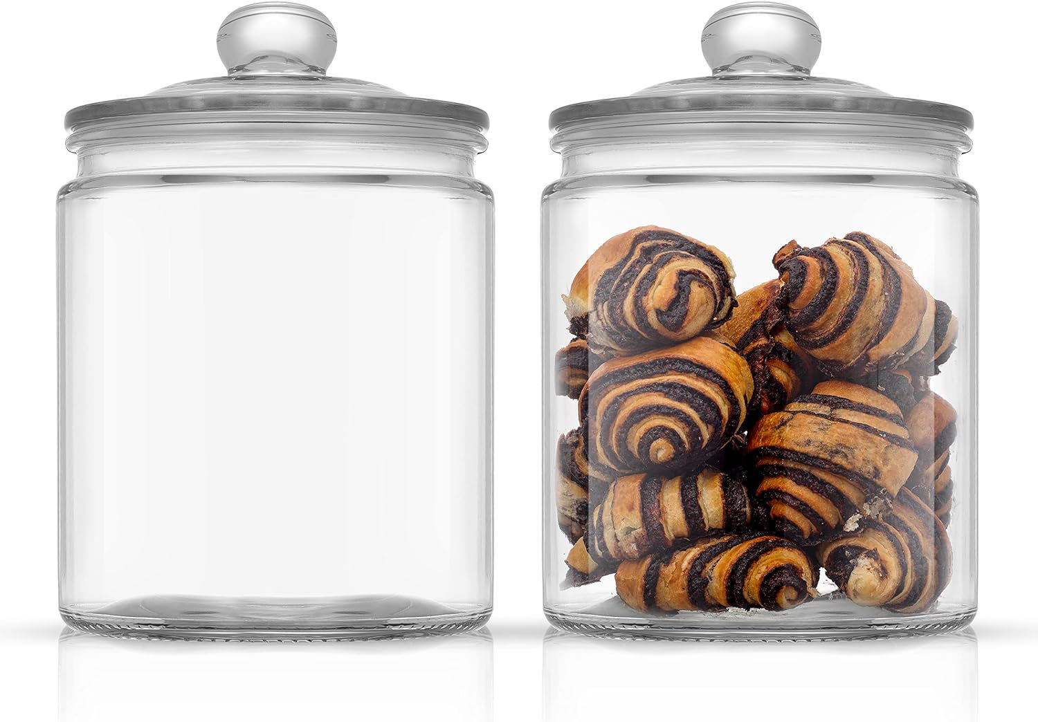 Latitude Run® Elegant Cookie Jar. 2 Large Glass Jar With Lid. Jars for ...