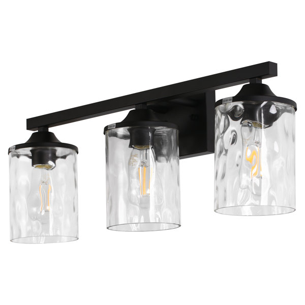 Breakwater Bay Lilwen 3-Light Matte Black Modern Bathroom Vanity Light ...