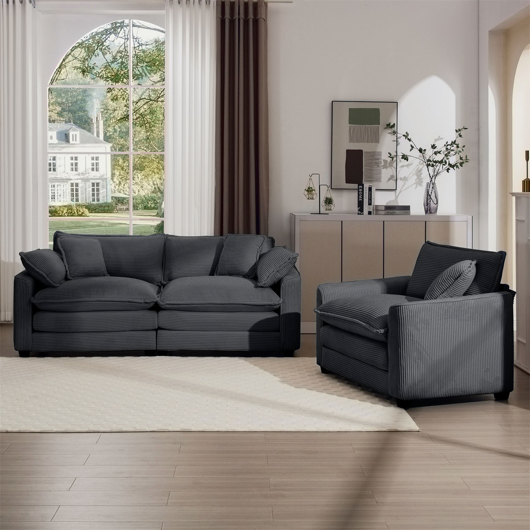 Latitude Run® 2 Pieces Sofa Couch Set | Wayfair