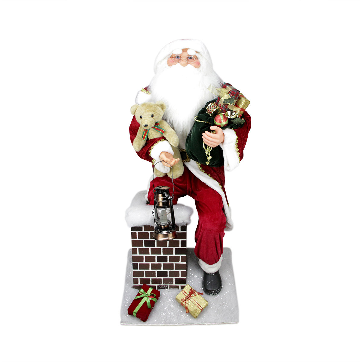 Northlight Seasonal 4.5' Large Decorative Santa Claus Climbing Down ...
