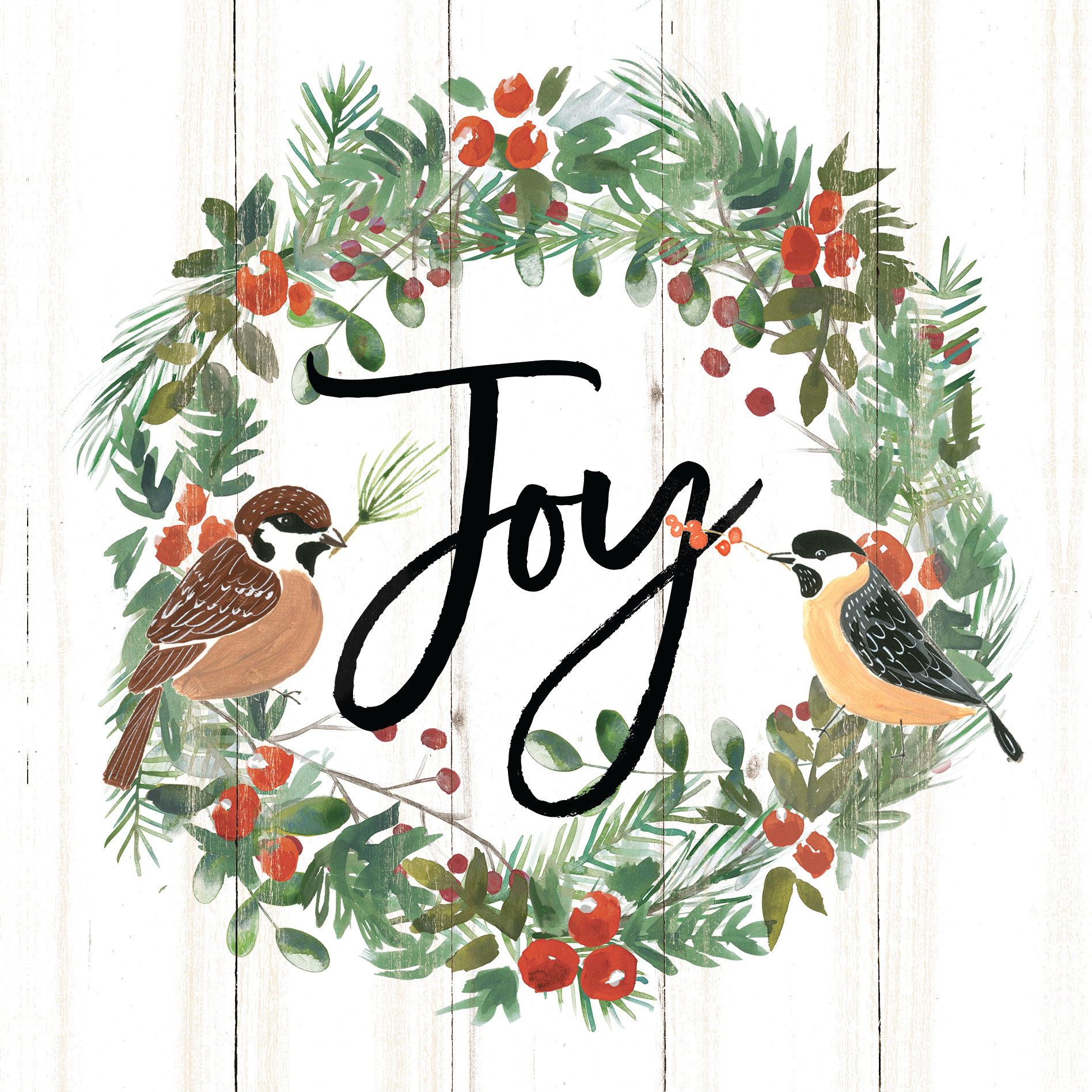The Seasonal Aisle Joy Birds - Wrapped Canvas Art Prints | Wayfair.co.uk