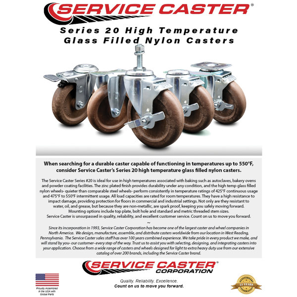 Service Caster Nylon Top Plate Caster | Wayfair