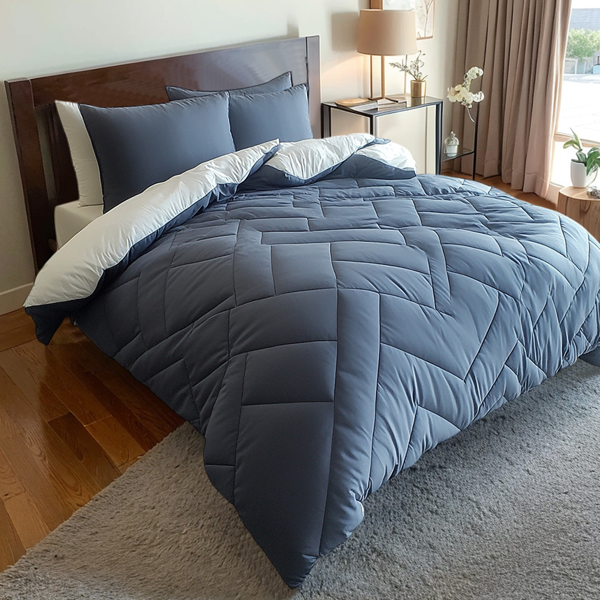 Latitude Run® Geometric Diamond Grid Comforter | Wayfair