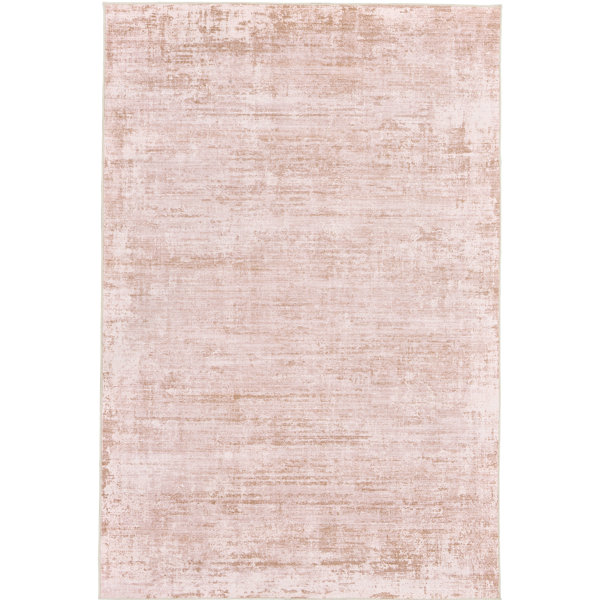 17 Stories Distressed Abstract Non Slip Washable Area Rug(6'X9', Pink ...