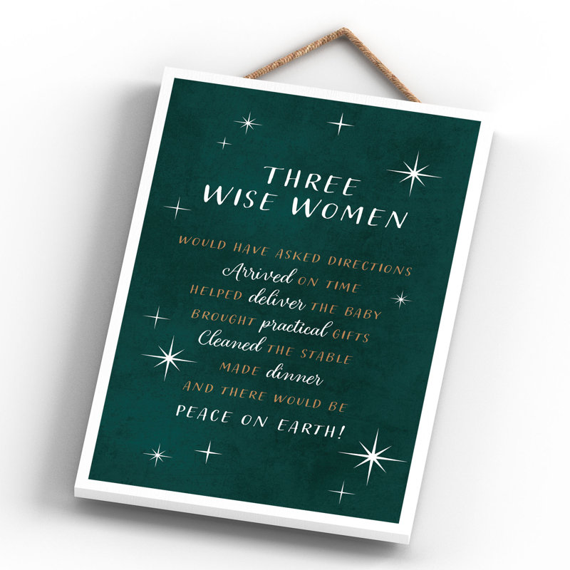 The Seasonal Aisle Xmas Three Wise Women Humour Typography Plaque ...