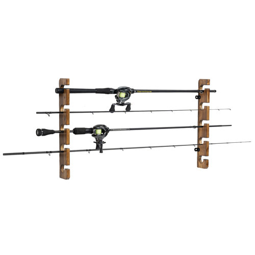 Ivy Bronx 2 Piece Wall Fishing Rod Holder Hold 5 Pole | Wayfair