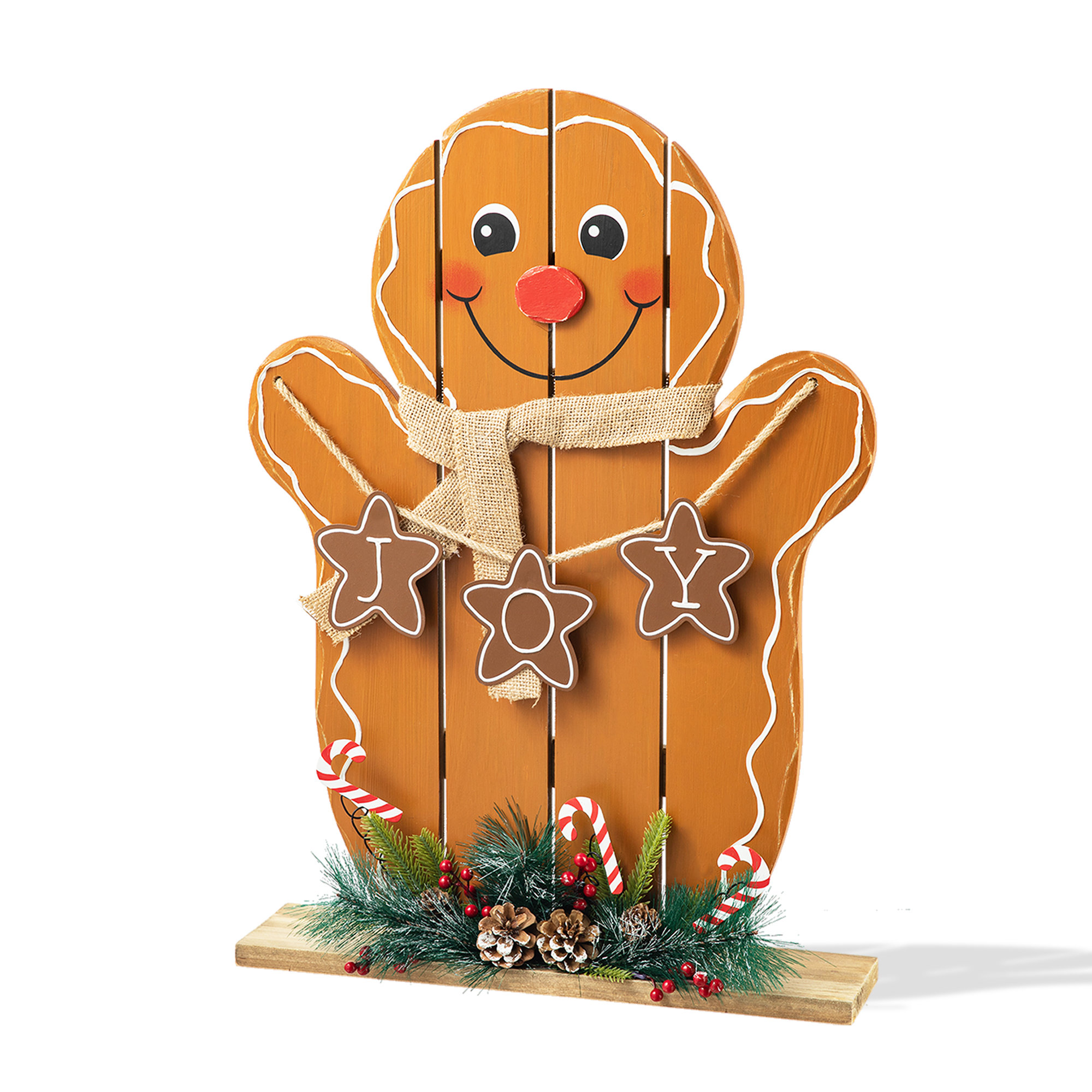 The Twillery Co. Lisdale 24"H Wooden Gingerbread Man Porch Decor ...